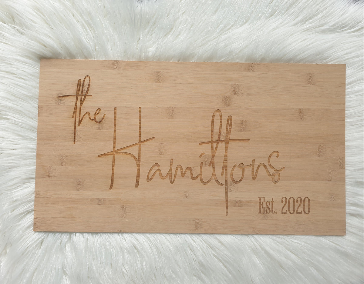 Personalised Bamboo Sign – H-Rae & Co